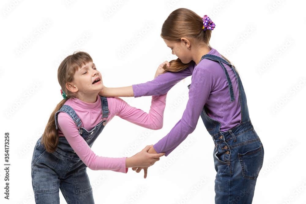 Two girls fight and hurt each other Stock Photo | Adobe Stock