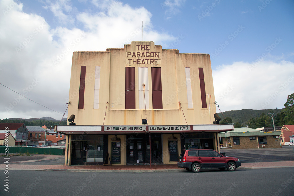 Queenstown, Tasmania: April 03, 2019: Paragon Theatre was built in 1932 ...