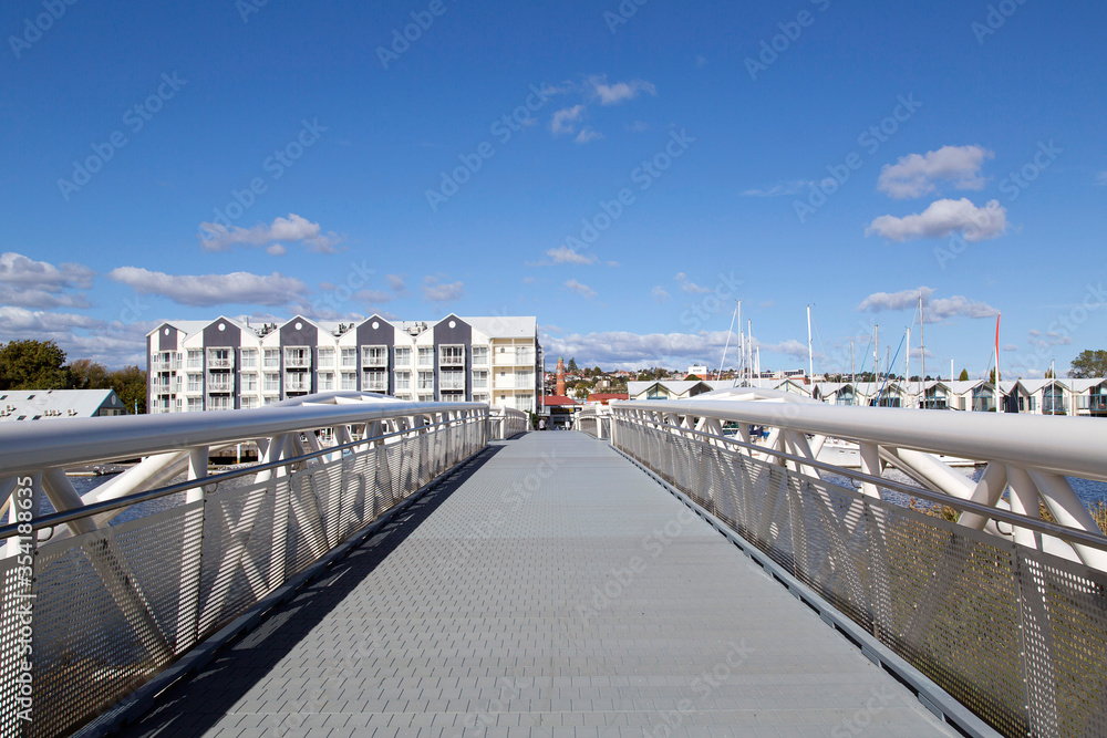 Launceston, Tasmania, Australia: April 06, 2019: Seaport pedestrian and ...