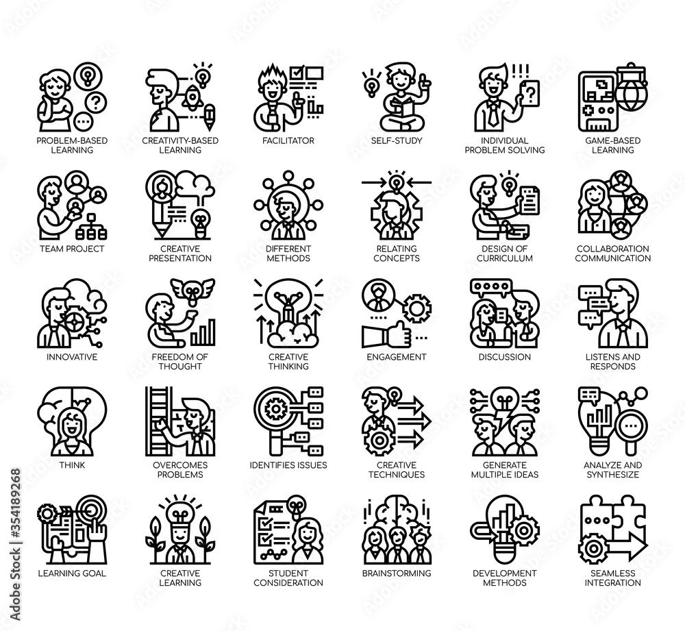 Set of creative learning thin line and pixel perfect icons for any web ...