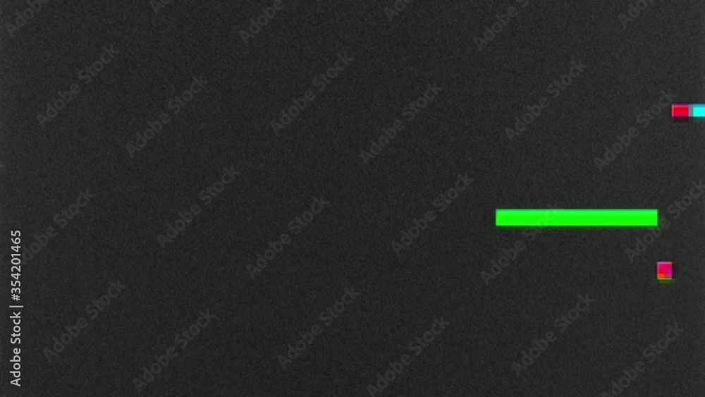 Horizontal distortion of broken video image on black background, VHS ...