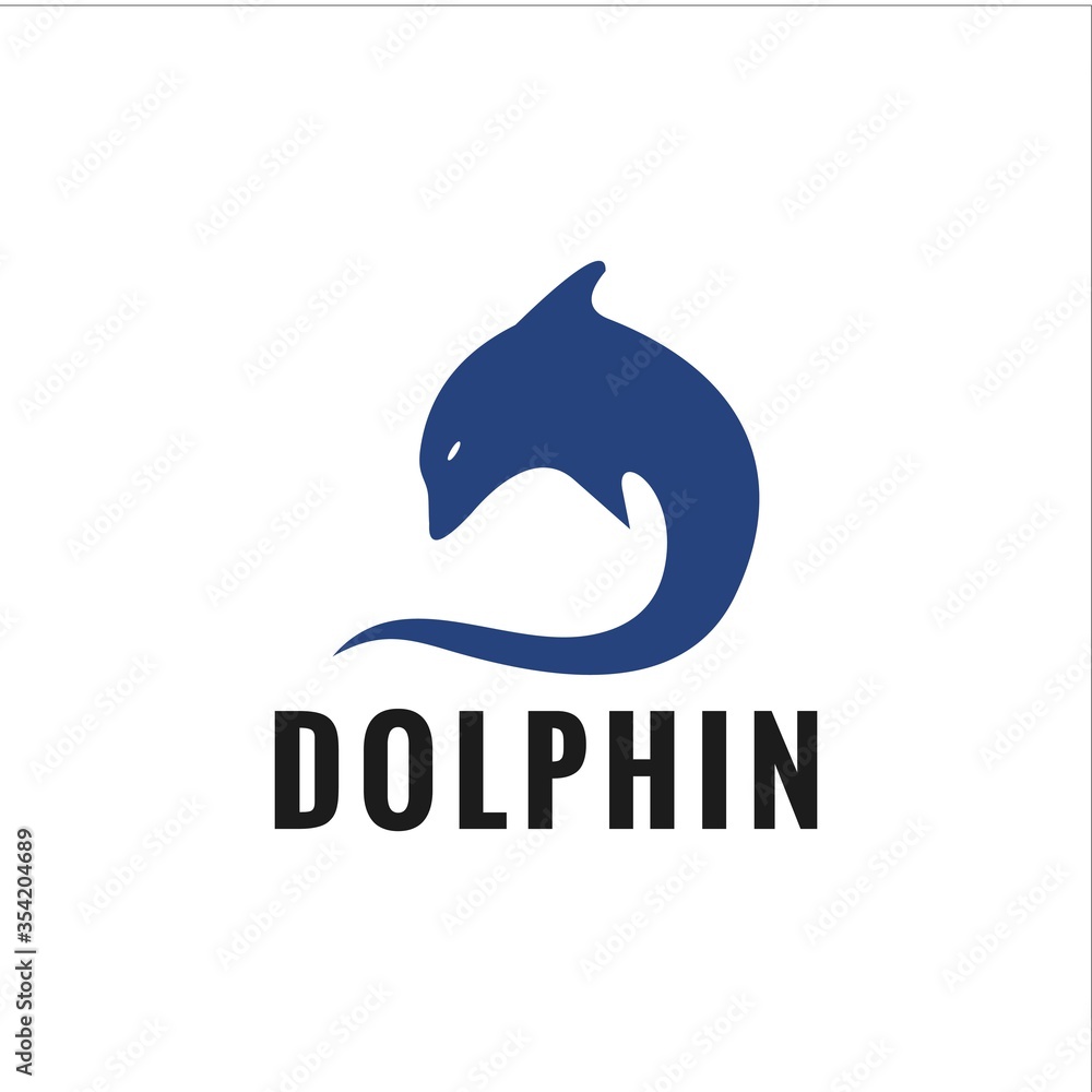 Dolphin Logo Design graphic template. Dolphin jumping vector logo ...