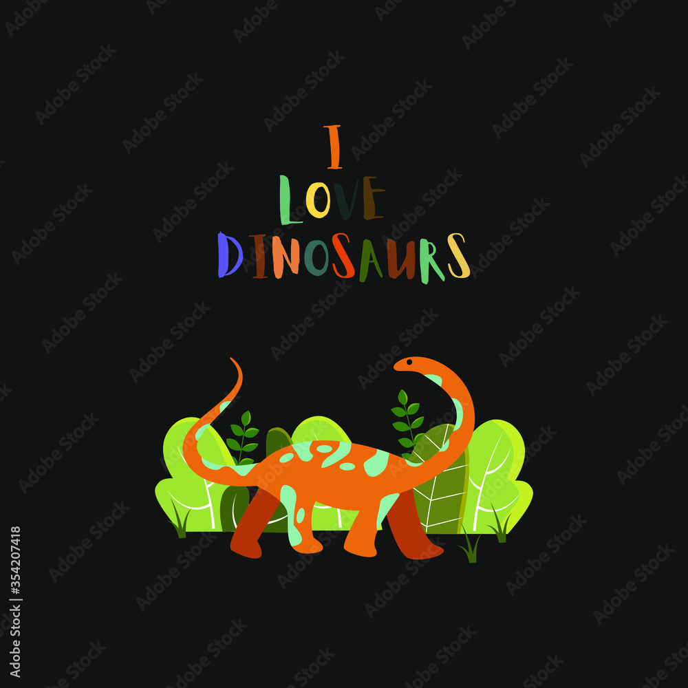 Dinosaur vector illustration for kids Stock Vector | Adobe Stock