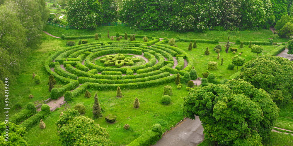 Aerial view beautiful topiary landscape design Stock Photo | Adobe Stock
