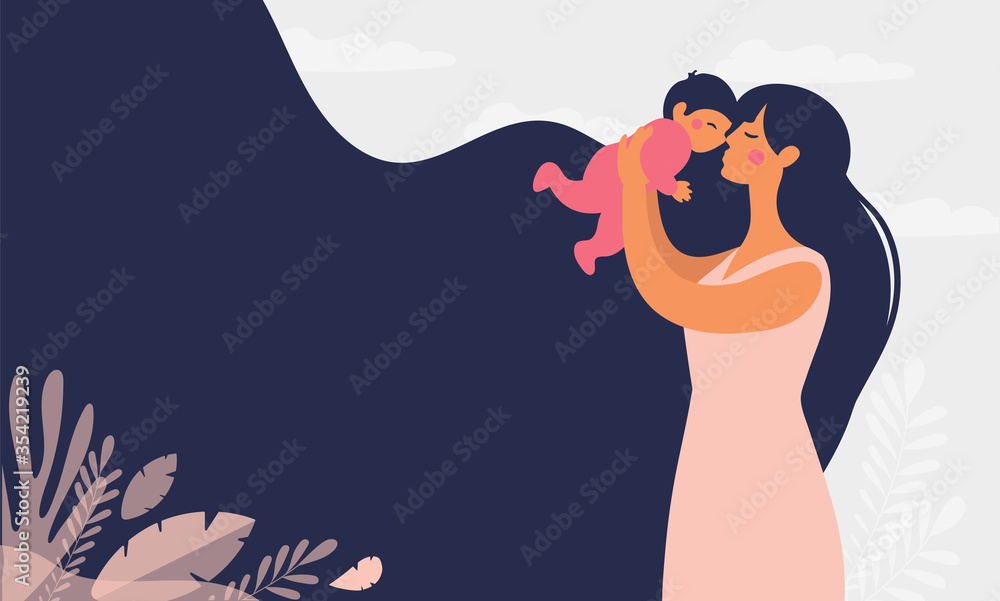 Beautiful young mother holds a baby. The concept of family, motherhood ...