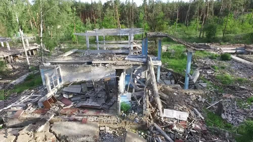 The destruction of the remnants of communism (drone image).Totally ...