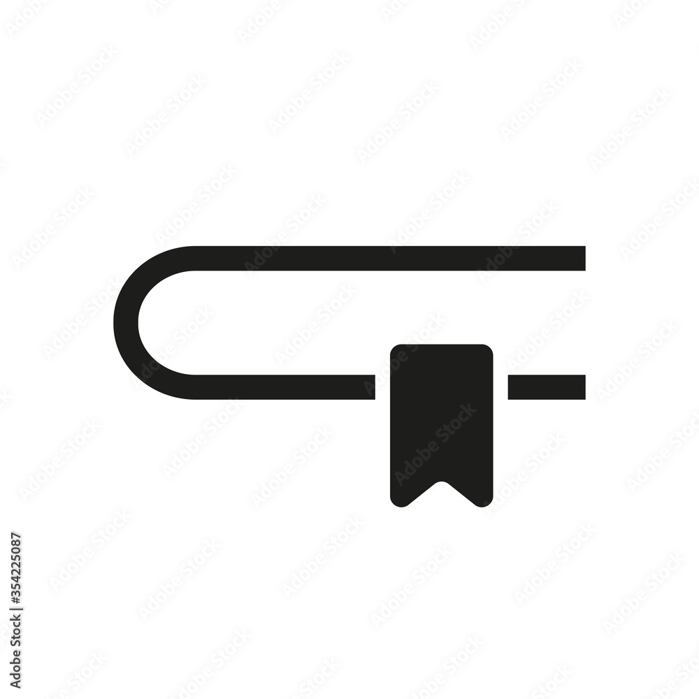 Simple icon of book with tab. Bookmark, reference, data. Book concept ...