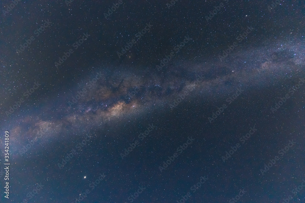 Milky way galaxy core in clear night sky. Stock Photo | Adobe Stock