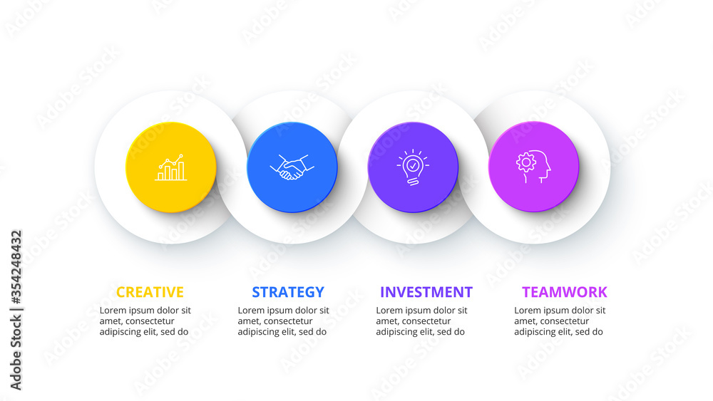 Four circles infographic elements. Business template for presentation ...