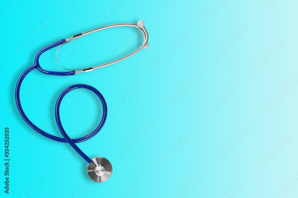 Top view of Stethoscope medical, health care isolated on white ...