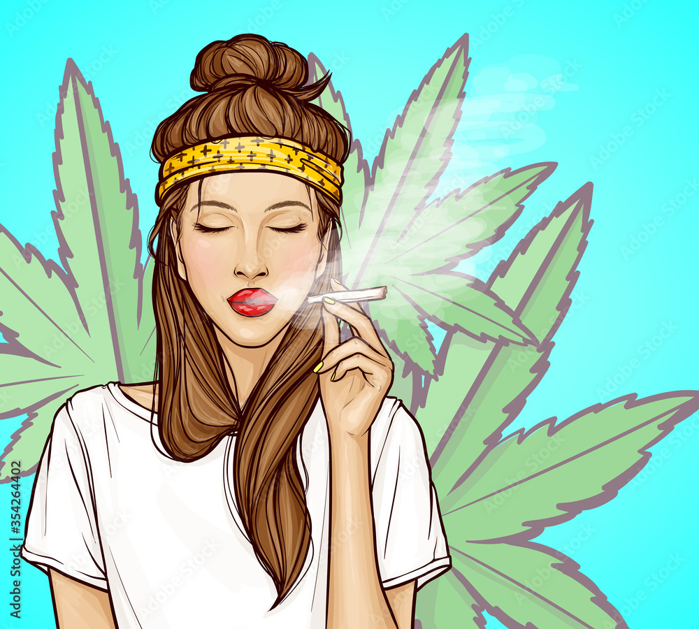 Girl Smoking Weed Background