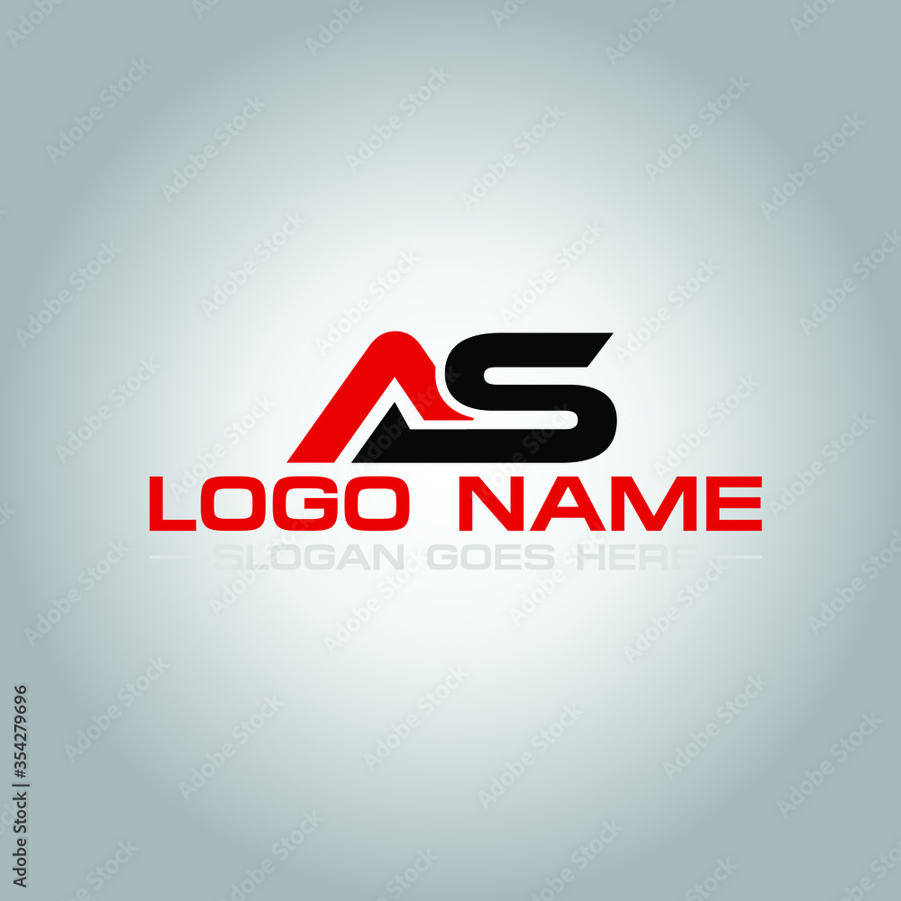 Geometric Initial Letter AS Logo Design Stock Vector | Adobe Stock