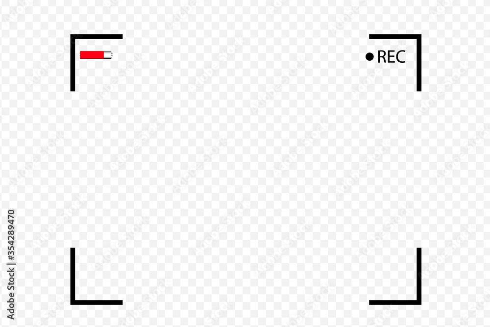 Viewfinder frame of the VCR digital display camera vector frame with ...