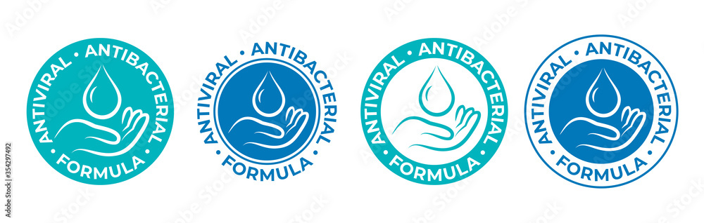 Antibacterial sanitizer icon, anti bacterial hand gel, antiseptic wash ...