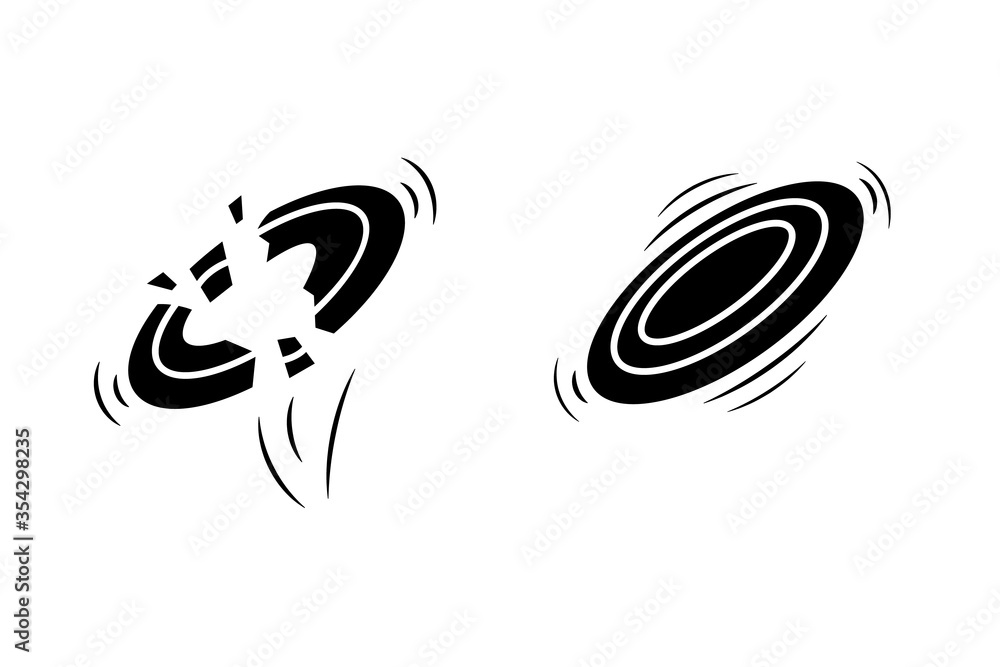 Clay target silhouette icon set. Clipart image isolated on white ...