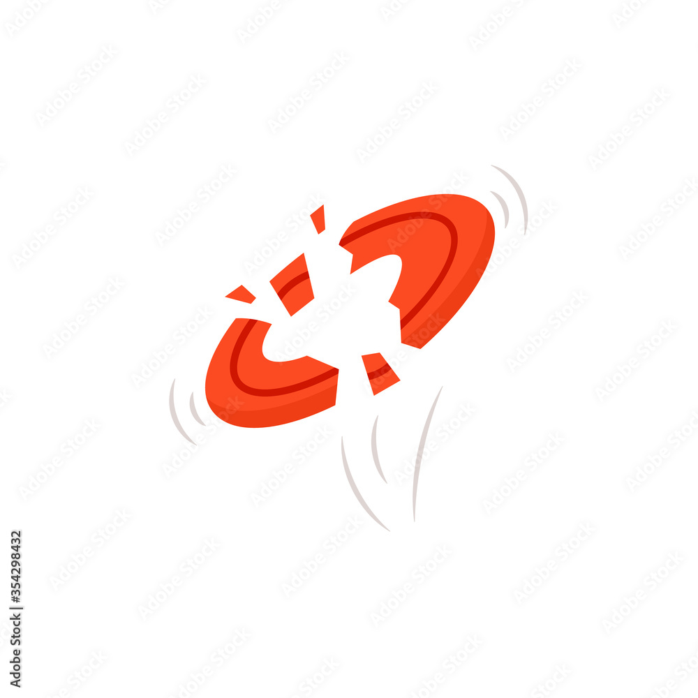 Broken Clay target icon. Clipart image isolated on white background ...