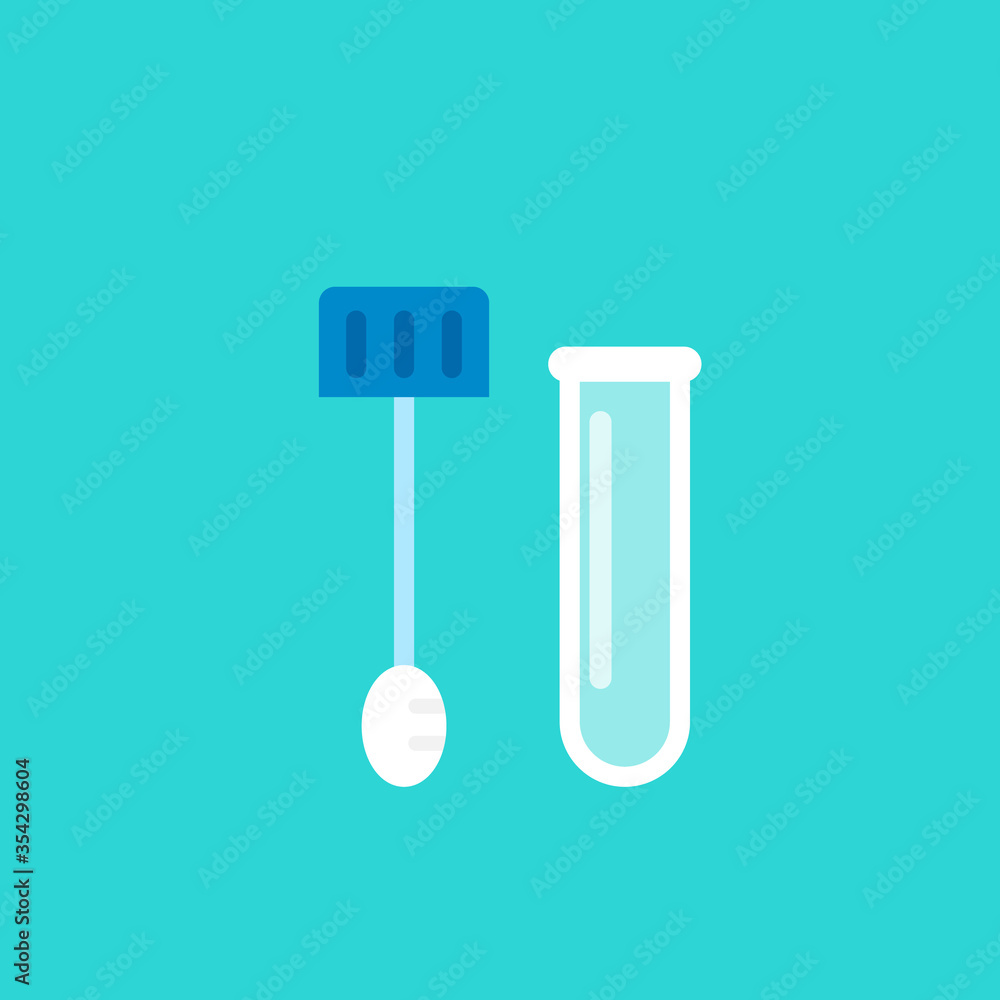 Dna swab test tube icon. Clipart image isolated on white background ...