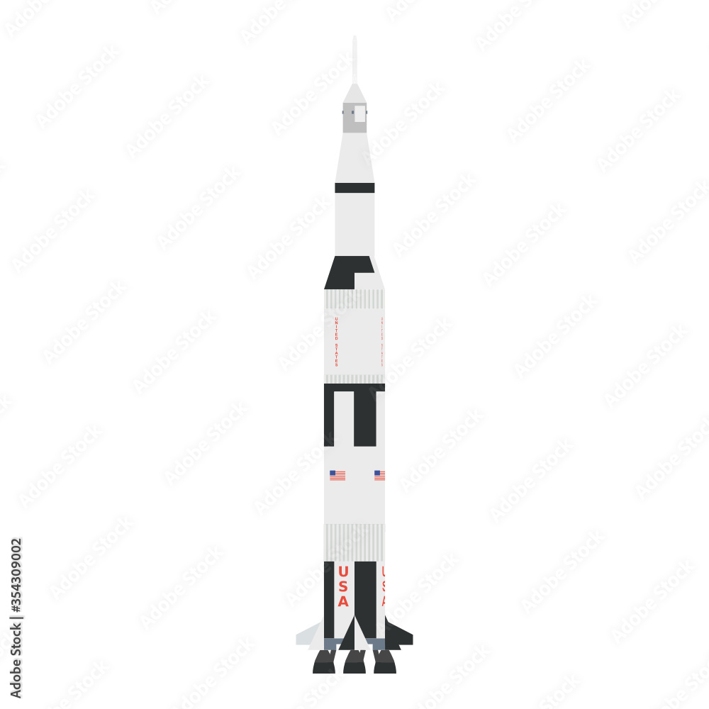 Saturn V Stock Vector | Adobe Stock
