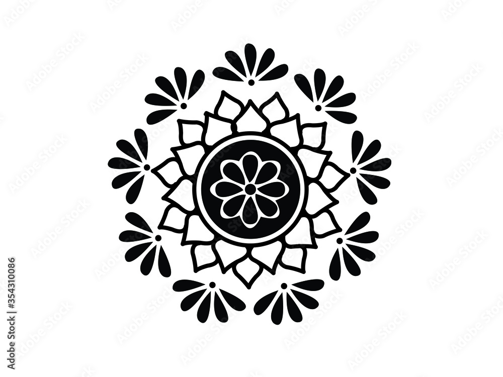 Mandala design concept of Alpona or Rangoli Design - Vector Art Stock ...