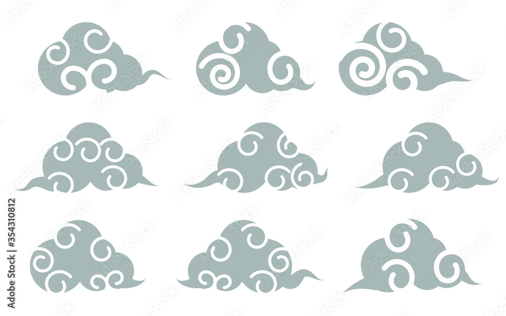 Traditional Asian Chinese Cloud pattern collection, called Xiangyun ...