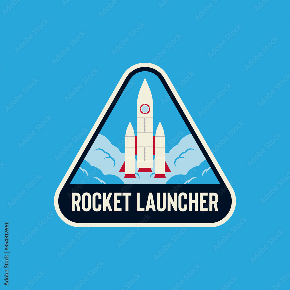 Rocket Launch Spaceship Shuttle Badge Badges Logo Design Emblem Patch ...