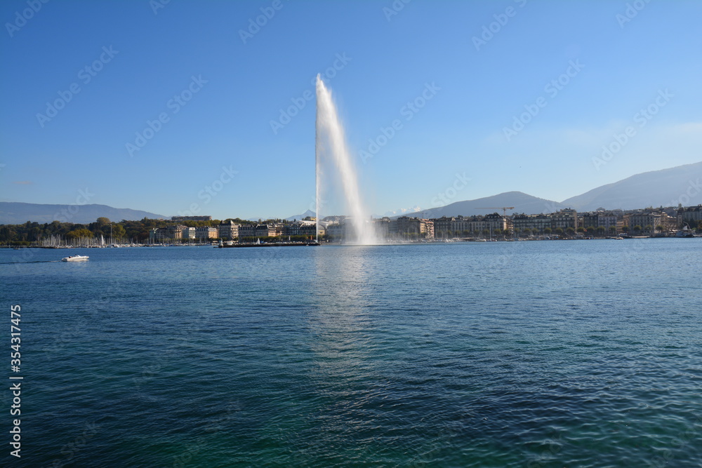 Jet d'eau Lac Léman Genève Suisse Stock Photo | Adobe Stock