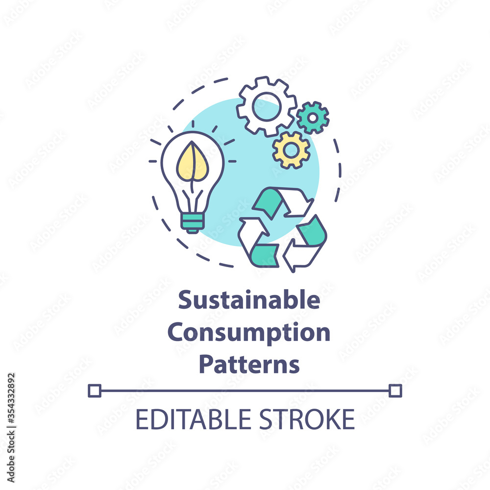 Sustainable consumption pattern concept icon. Eco friendly production ...