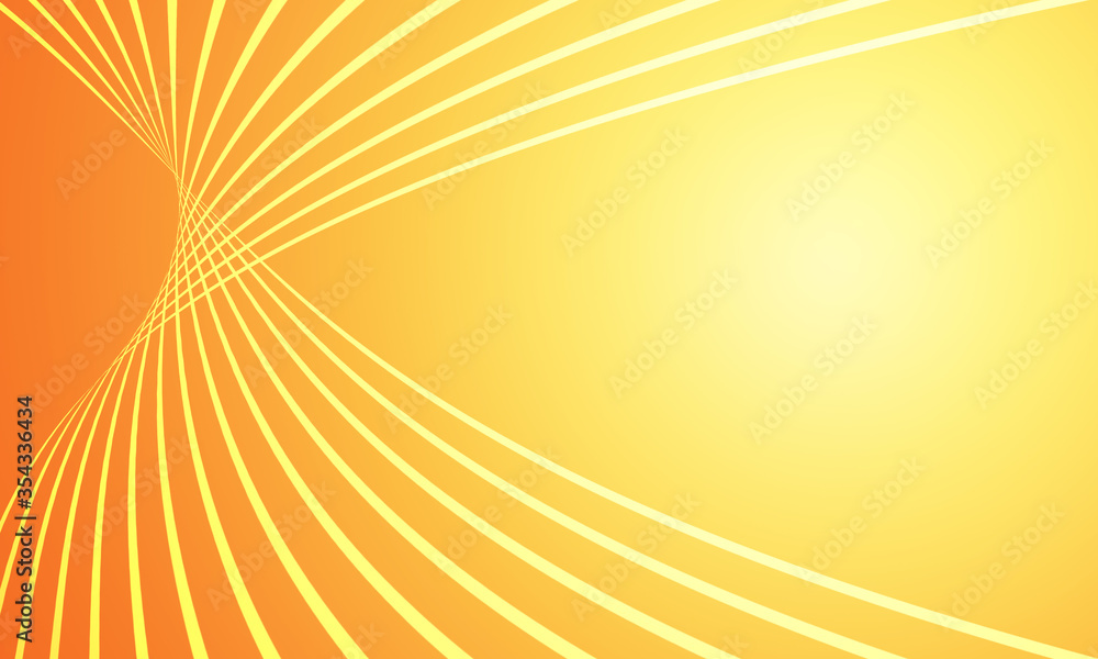 Background is yellow. Background with abstract lines. Many lines twist ...