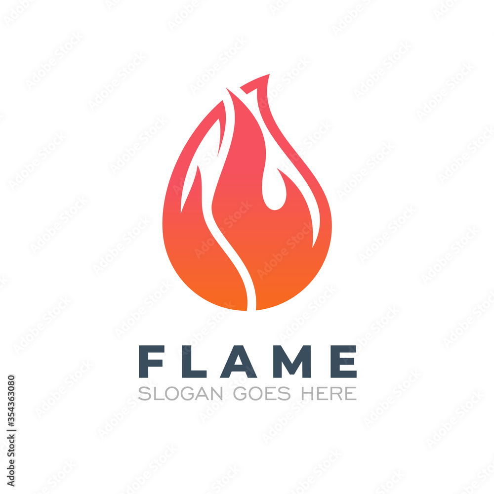 Flame Logo Vector Icon Template. Fire Logo Symbol Design. Burn Logo ...