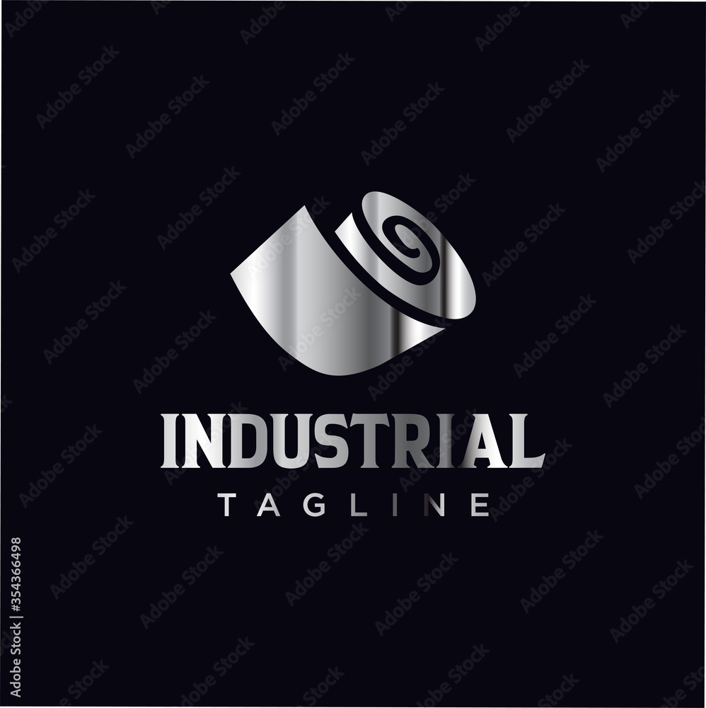 iron steel logo Design Industrial. Abstract Paper Roll Logo Design ...