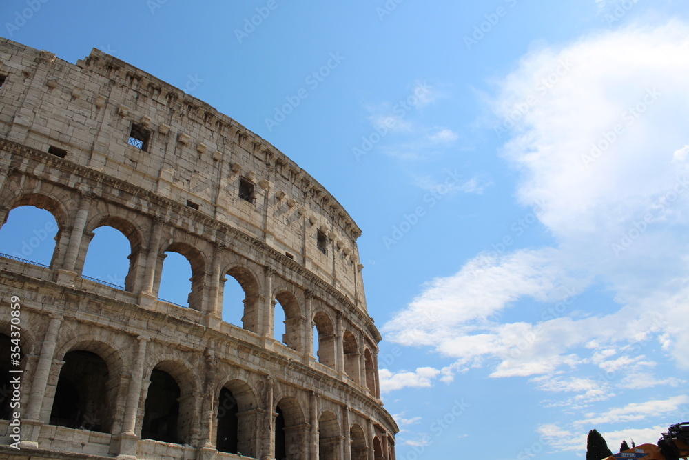 colosseum with clear sky background in rome italy Colosseum in rome is ...