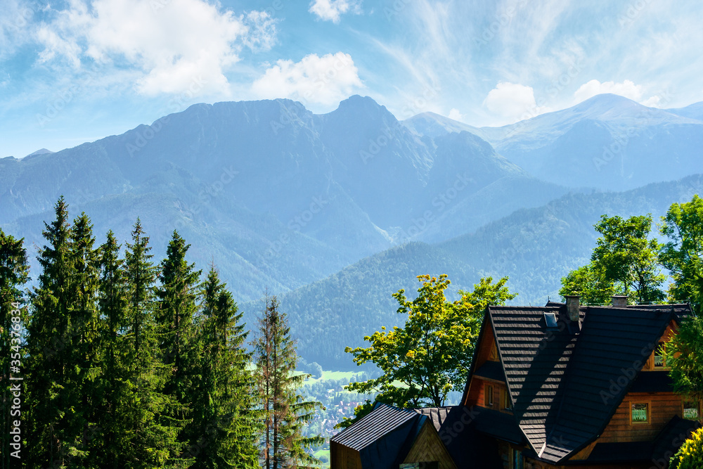 zakopane summer landscape. beautiful view from gubalowka in to the ...
