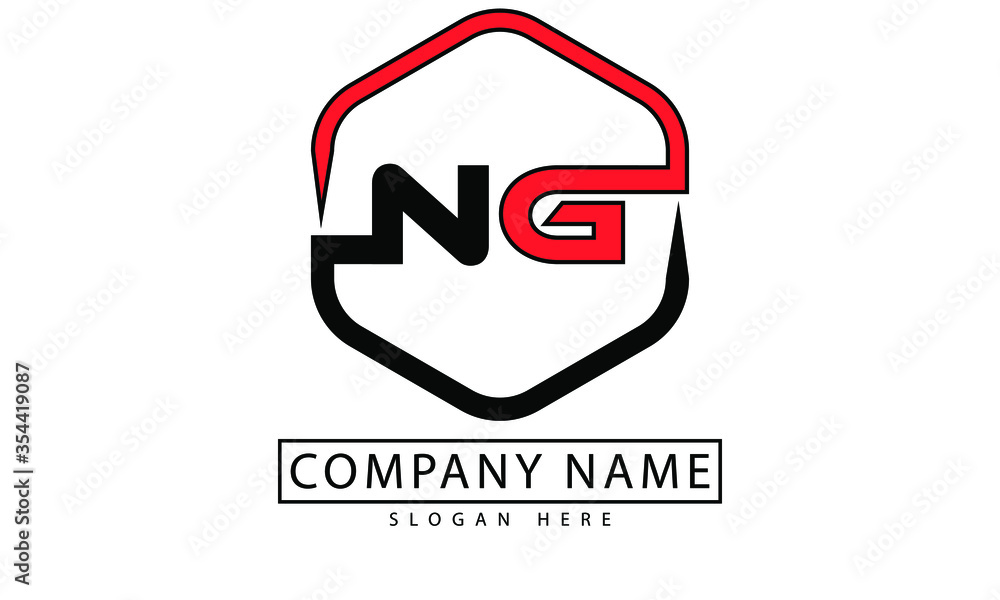NG Letter Logo Design Template Vector Stock Vector | Adobe Stock