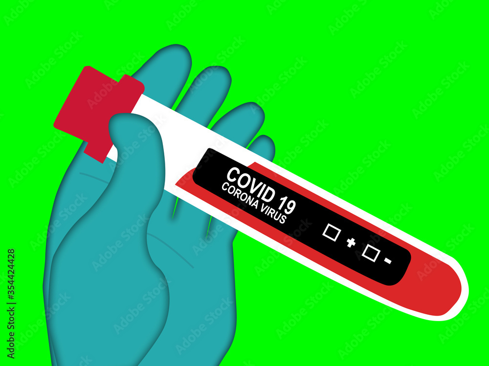 Draw Cartoon Closeup of microbiologist or medical worker hand with blue ...