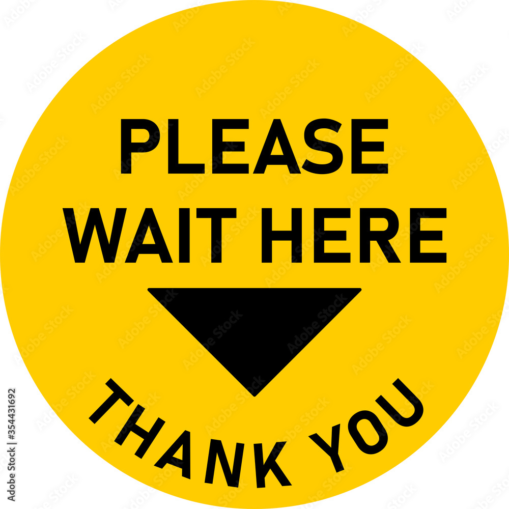 Please Wait Here Thank You Round Social Distancing Floor Marking ...