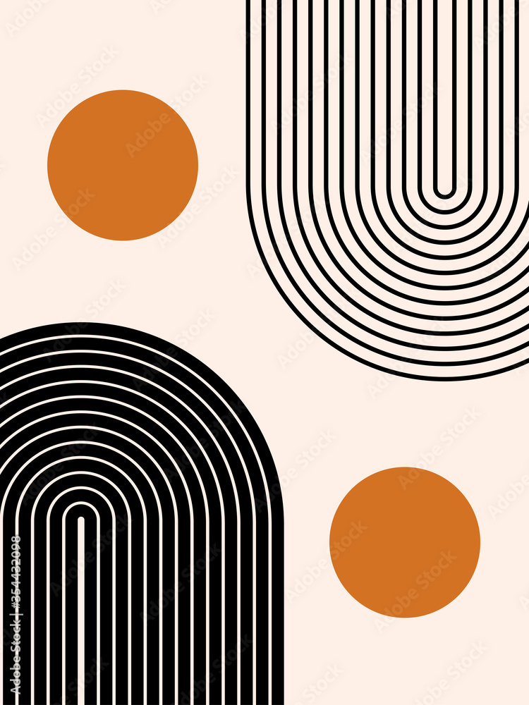 Abstract contemporary aesthetic background with geometric balance ...