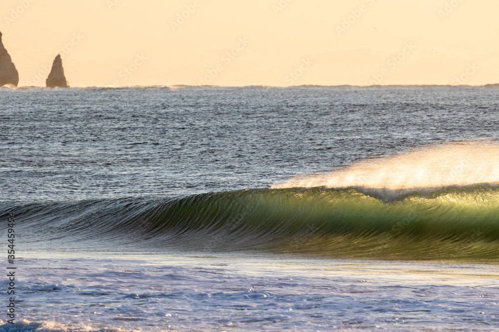 Waves breaking in Japan. The Pacific Ocean & its waves often generated ...