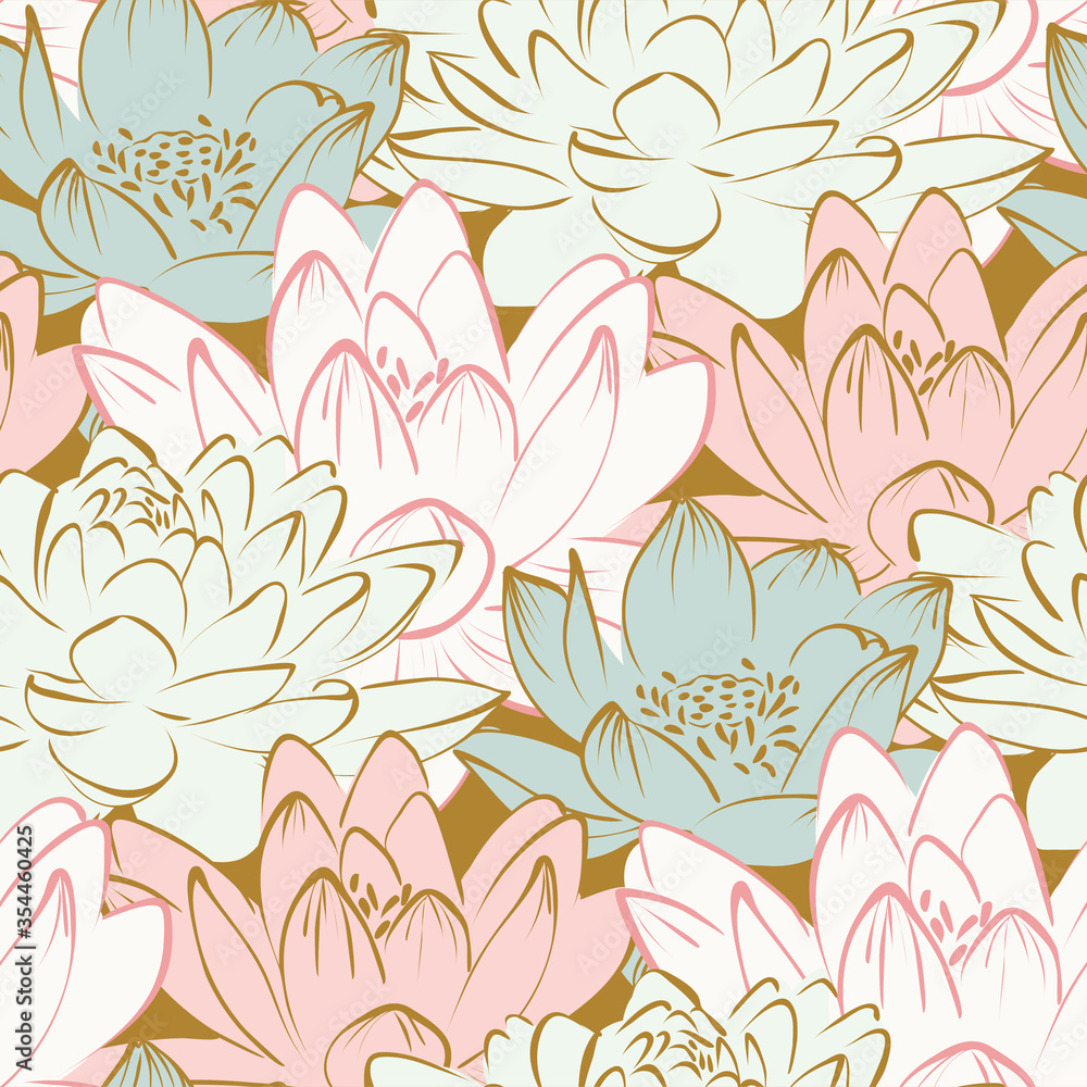 Chinese Lotus Flower Pattern