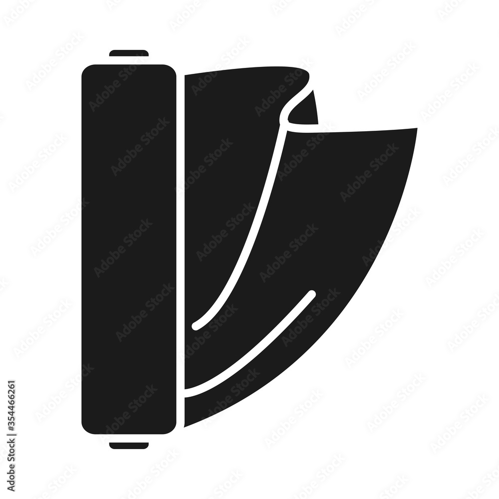 fabric roll icon, silhouette style Stock Vector | Adobe Stock