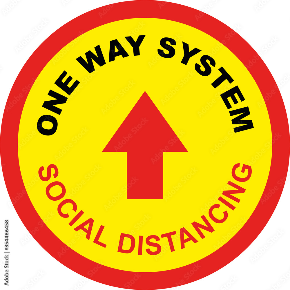 One Way System Shop Floor Sign for Coronavirus Covid 19 Social ...