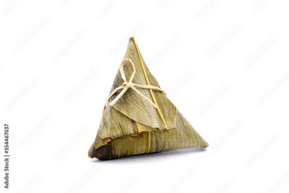 Sticky rice dumpling or Zongzi (Pyramid-shaped dumpling made by ...