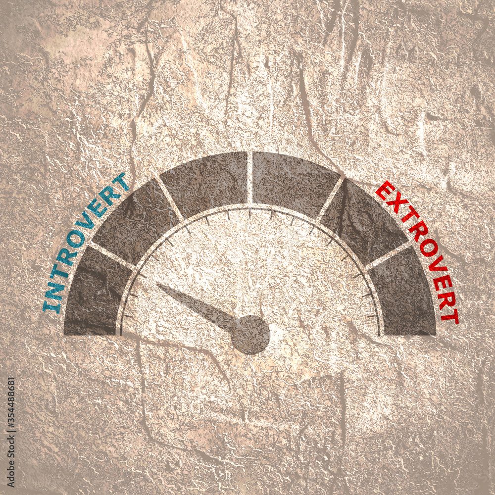 Extrovert vs introvert illustration. Image relative to human psychology ...