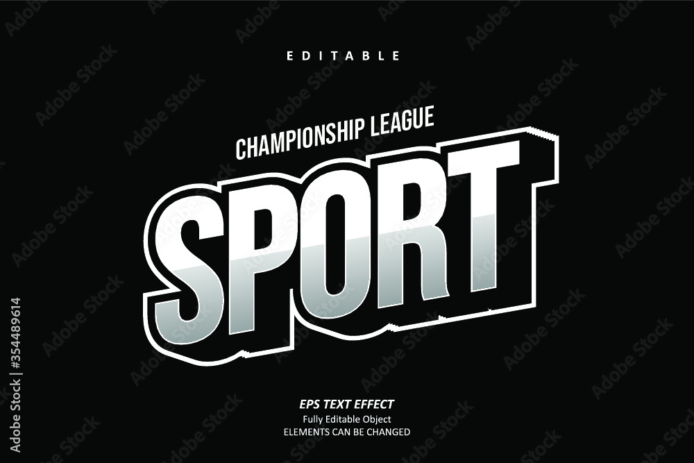 Champion Title Sport Text Effect Editable Premium Vector Stock Vector ...