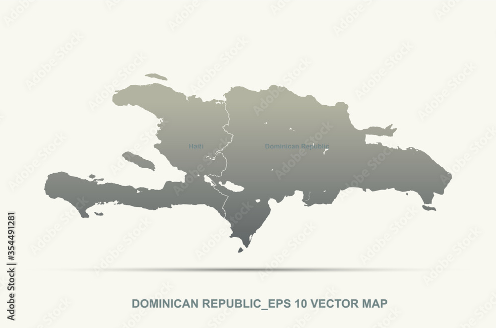 dominican republic map. vector map of dominican republic in caribbean ...