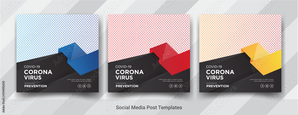 Coronavirus campaign poster for social media post template design ...