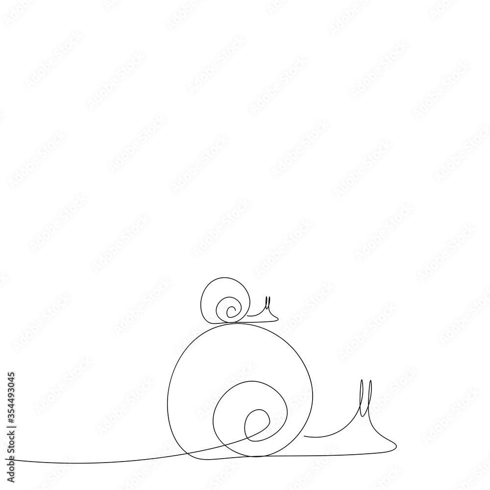 Snails family line drawing vector illustration Stock Vector | Adobe Stock