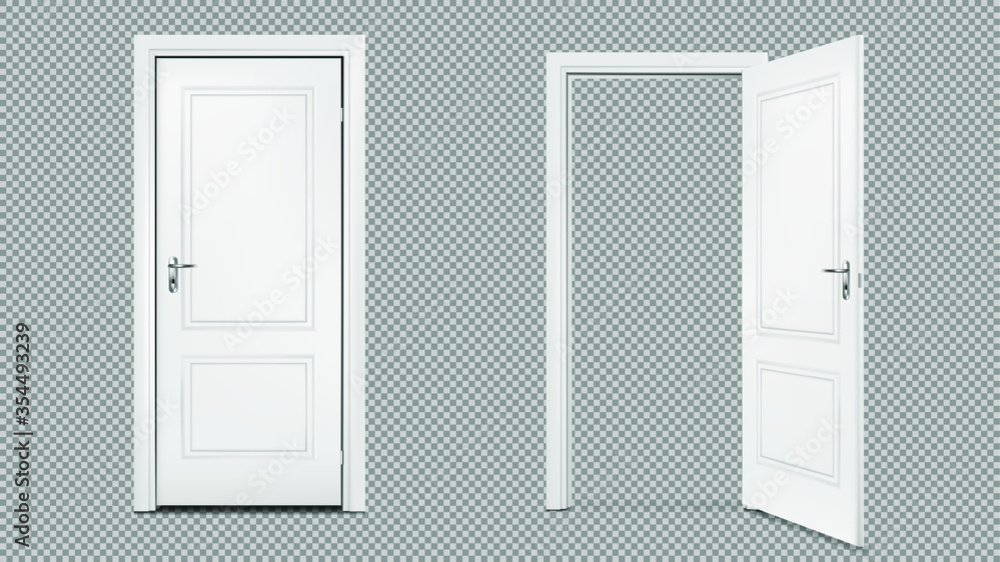 Open and close realistic door isolated on transparent background Stock ...