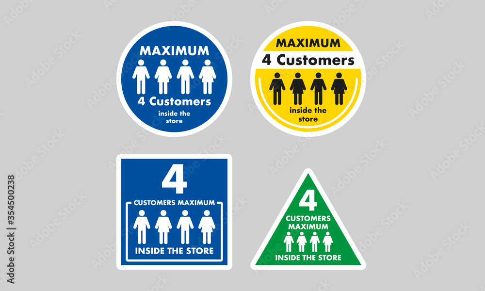 four clients maximum inside the store, mandatory exterior signage to ...