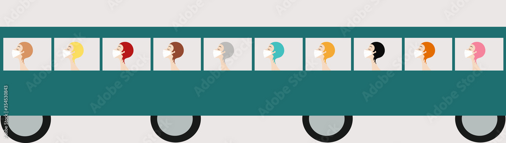 Concept of social distancing to prevent covid-19 coronavirus with ...