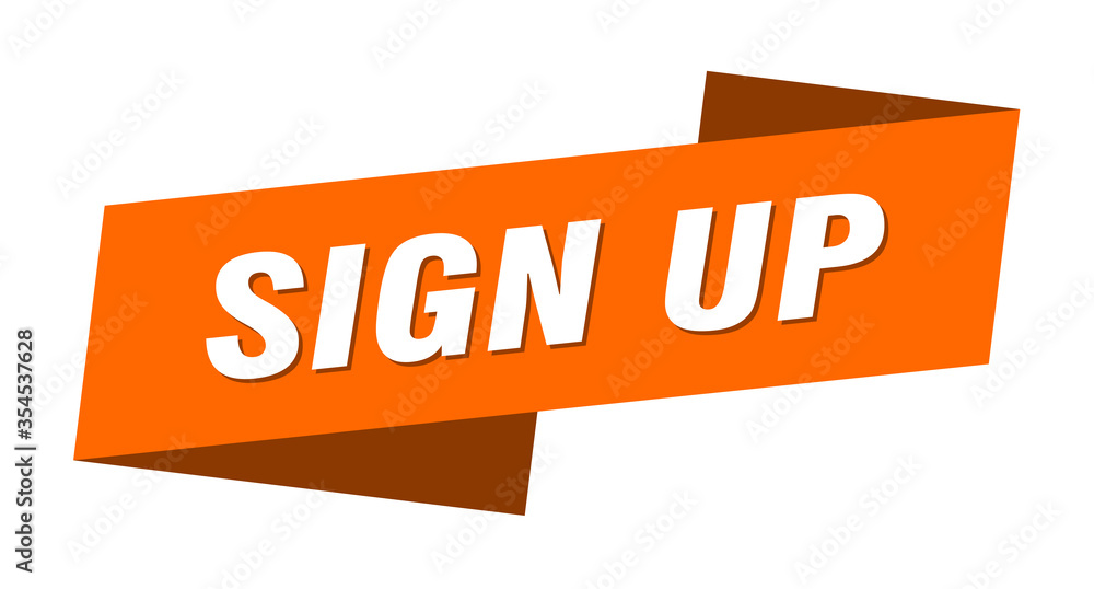 sign up banner template. sign up ribbon label sign Stock Vector | Adobe ...